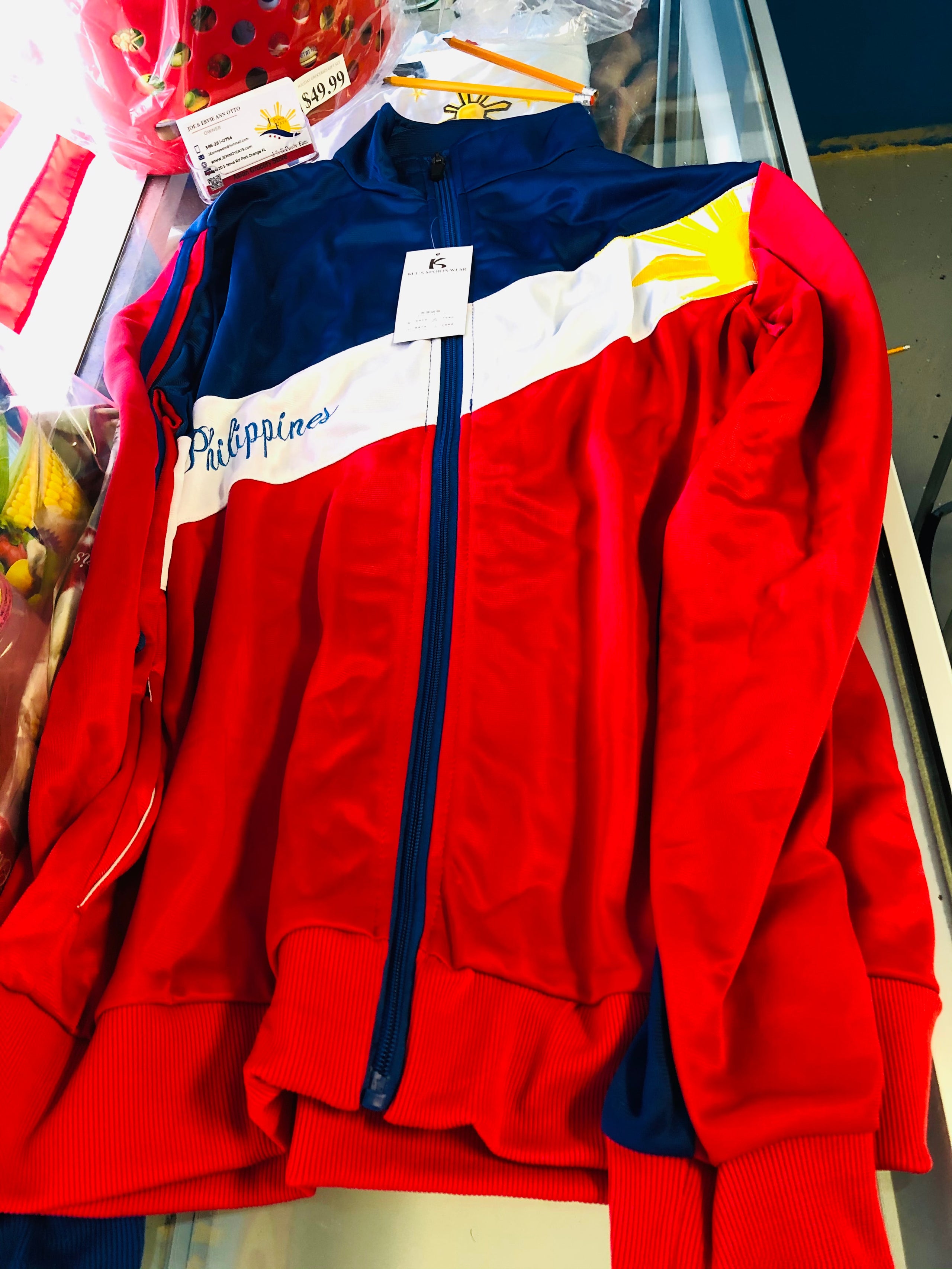 PHILIPPINE FLAG JACKET SIZE | J & E Pinoy Eats